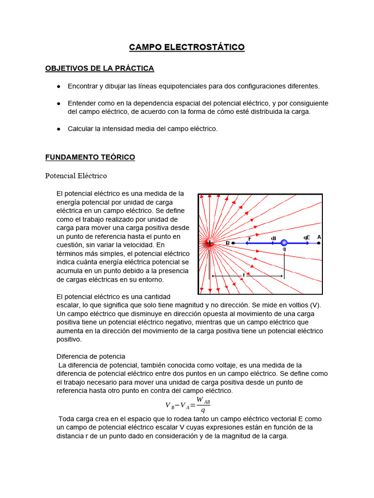 Lab4 Fis3 2024 | PDF | Campo eléctrico | Energía potencial