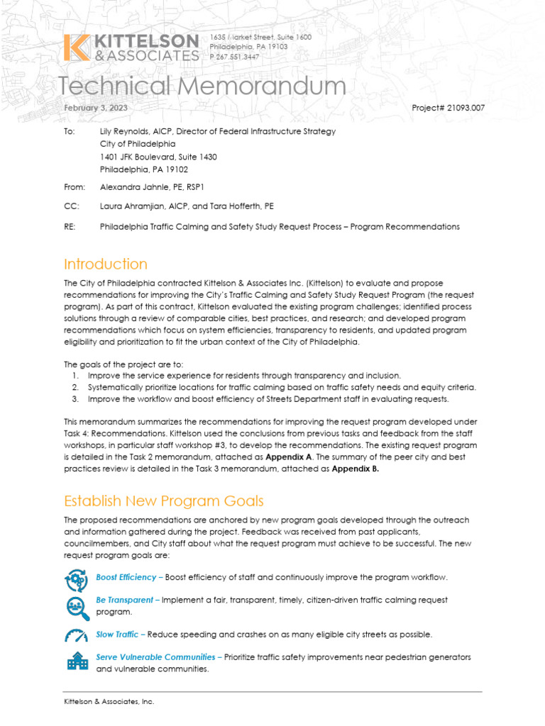 Philly Traffic Calming Program Revamp | PDF | Geographic Information ...