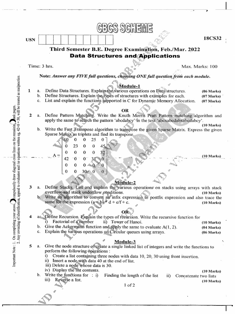 @vtucode - Com Previous Year Paper 1 2018 Scheme | PDF