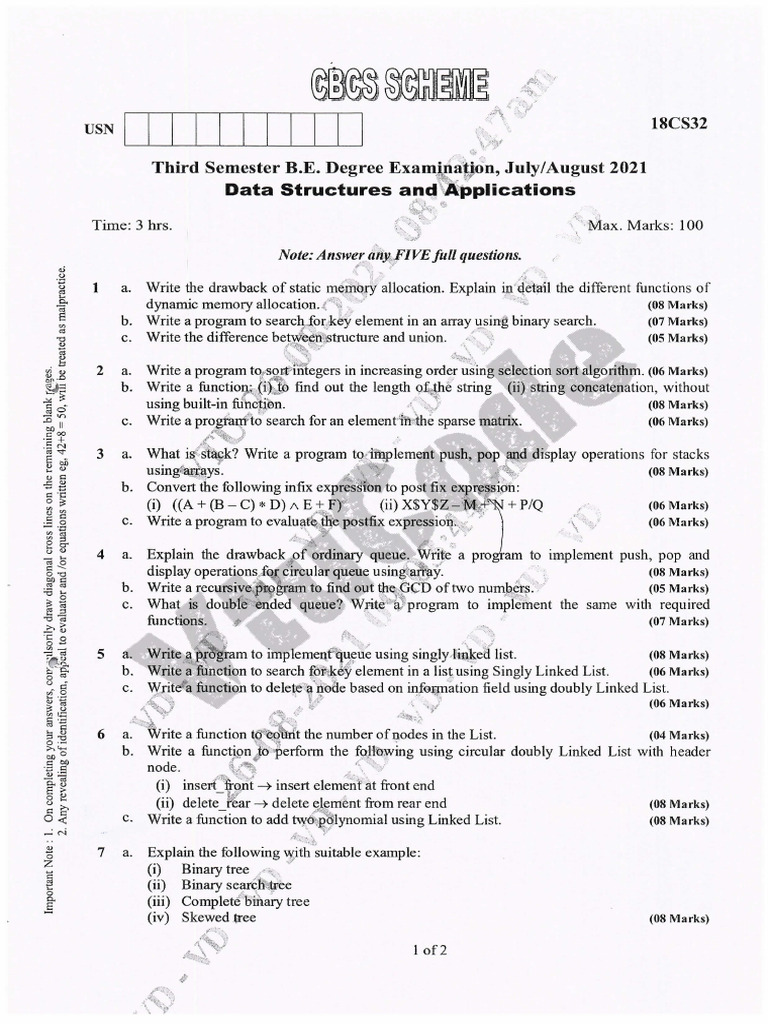 @vtucode - Com Previous Year Paper 2 2018 Scheme | PDF