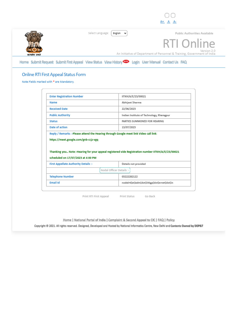 RTI Online - Video Call Summons | PDF | Internet | Cyberspace