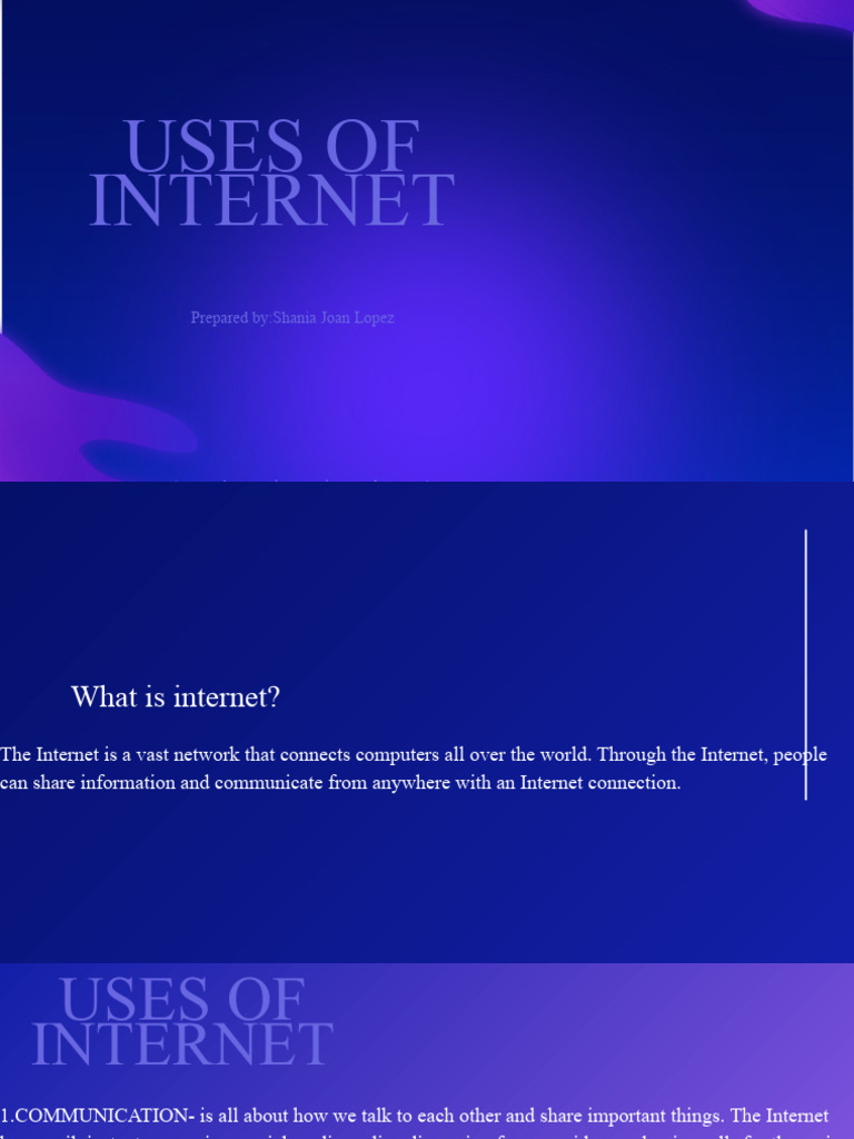 Uses of Internet | PDF | Internet | World Wide Web