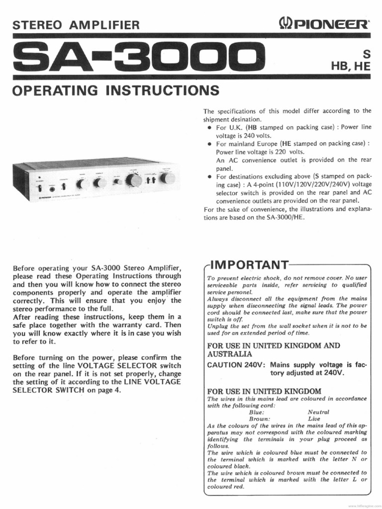 Hfe Pioneer Sa-3000 en | PDF