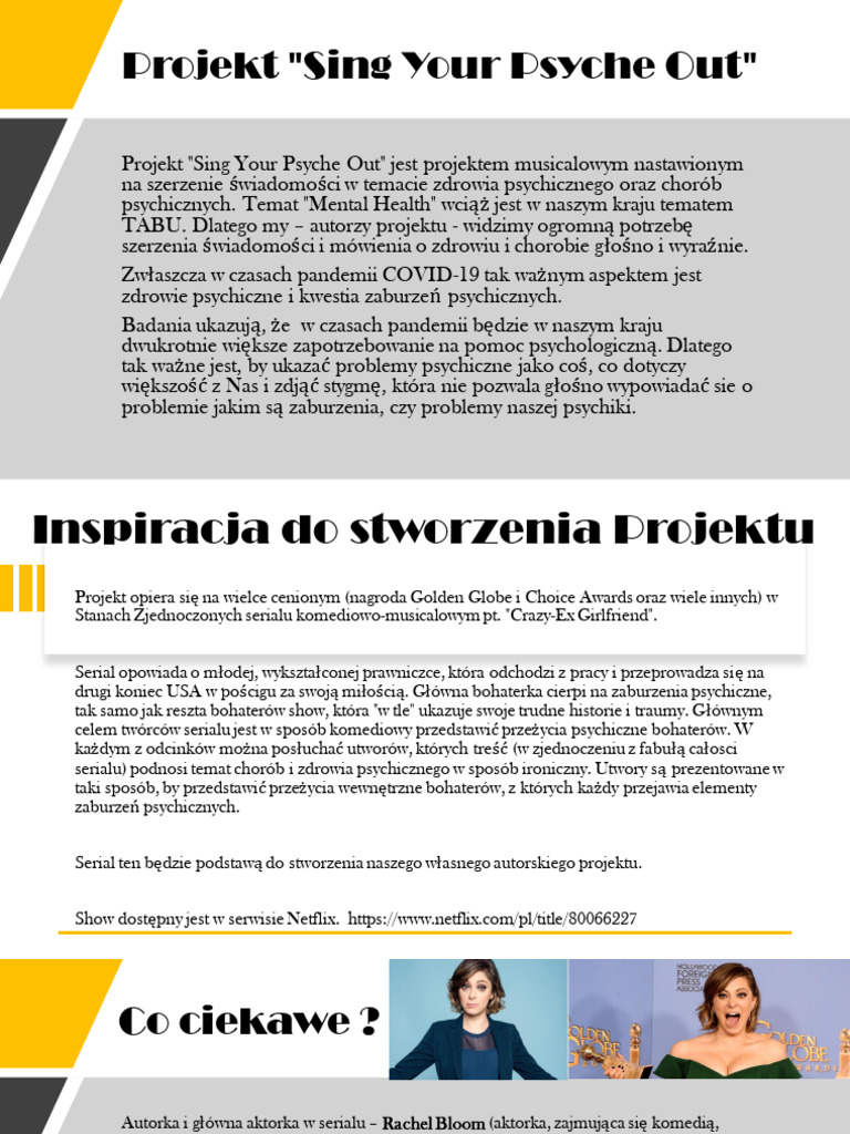 Opis Projektu Sing Your Psyche Out | PDF