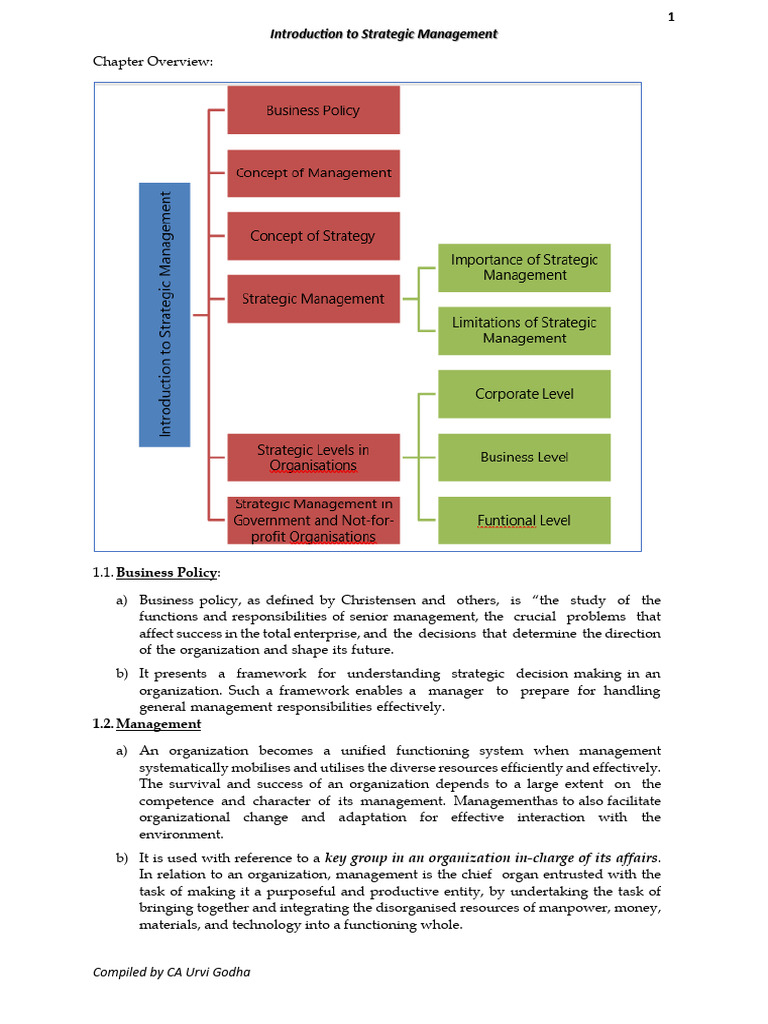 Strategic Mangement Ch-1 | PDF | Strategic Management | Strategic Planning