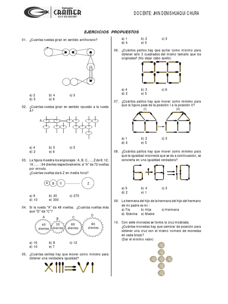 Sem02 RM Juegos Logicos 5to Sec | PDF