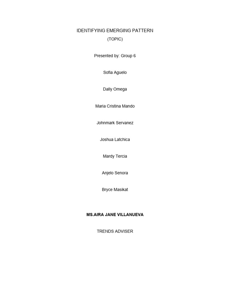 IDENTIFYING EMERGING PATTERN (5) | PDF | Mental Processes | Neuroscience