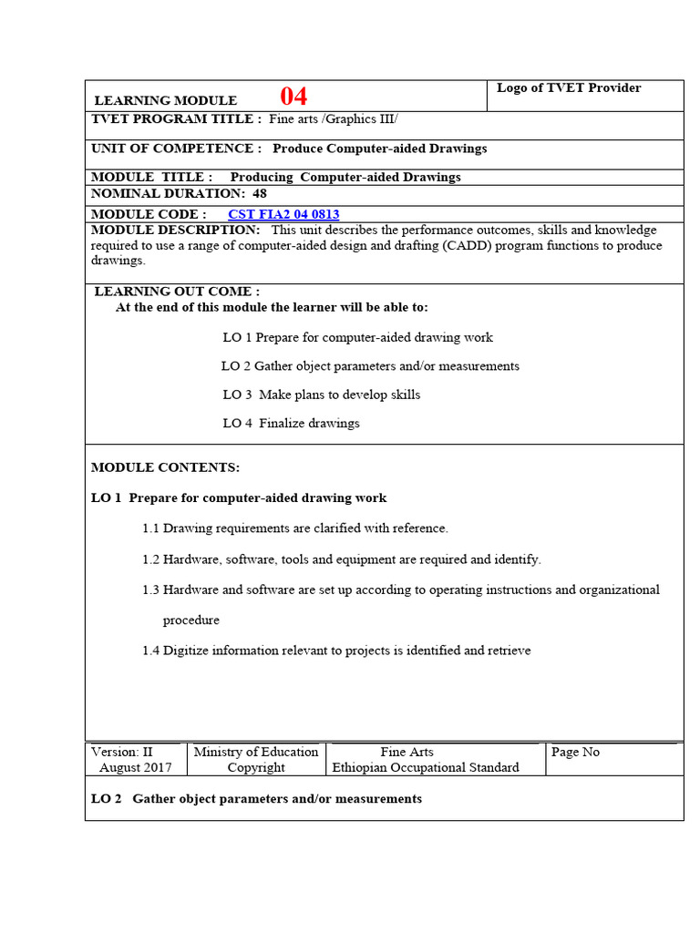04-Produce Computer-Aided Drawings L3 | PDF | Computer Aided Design | Information
