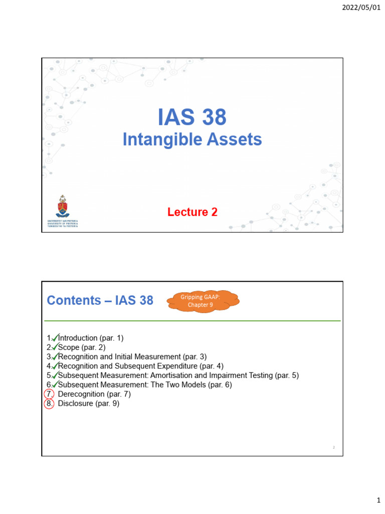 2a IAS 38 Intangible Assets Class Slides 2022 - Lecture 2 (Colour) | PDF | Intangible Asset ...