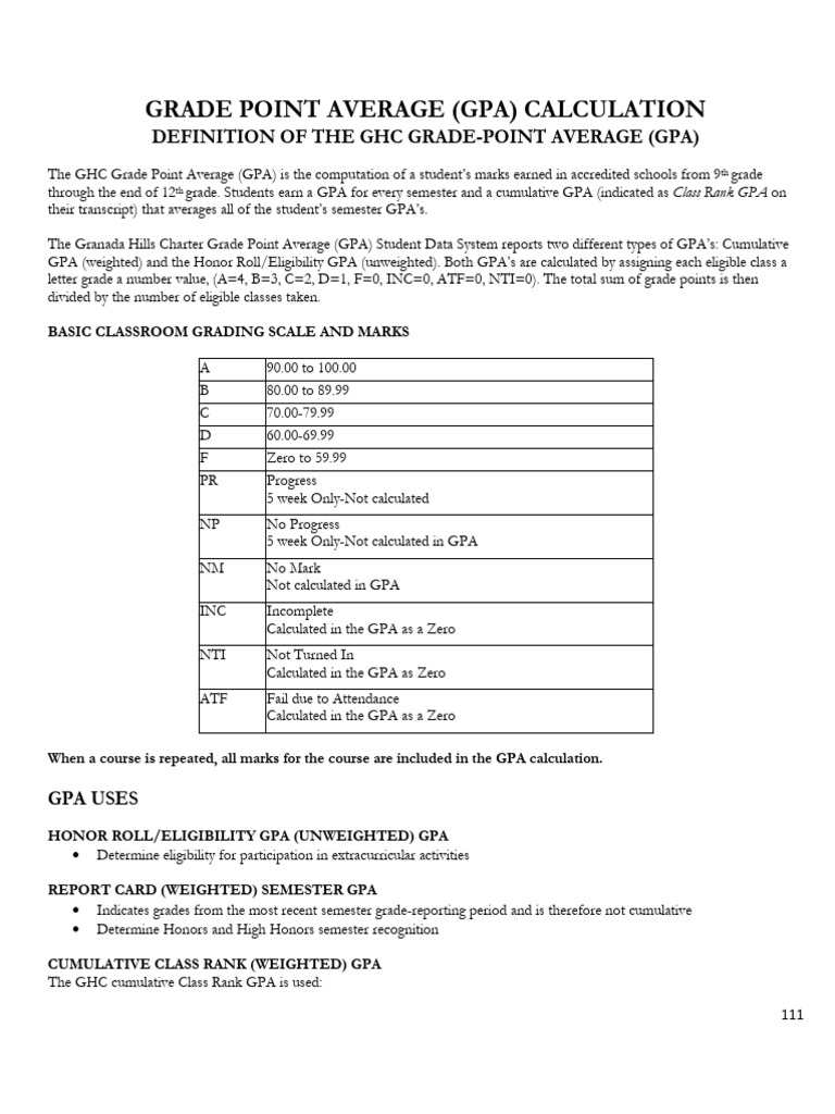 GPA Calculation | PDF | Advanced Placement | Academia