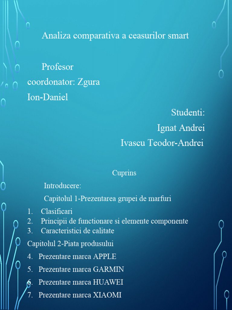 Analiza Comparativa A Ceasurilor Smart | PDF