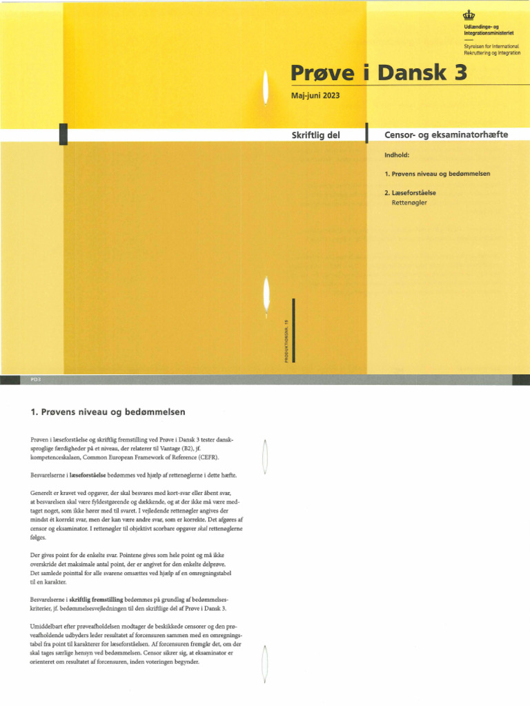 PD3 Maj23 Censor Og Eksaminatorhaefte | PDF
