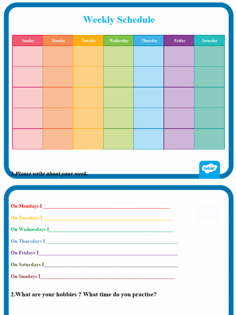 My Weekly Schedule | PDF
