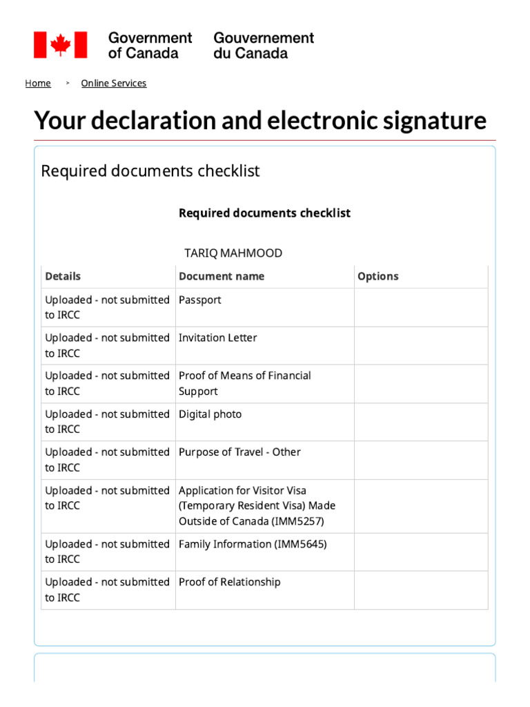 Your Declaration and Electronic Signature - Immigration, Refugees and ...
