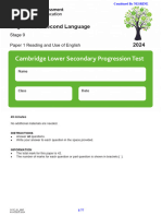 Nesrine Cambridge Secondary Checkpoint ESL1110 MS 2022 2015 | PDF ...