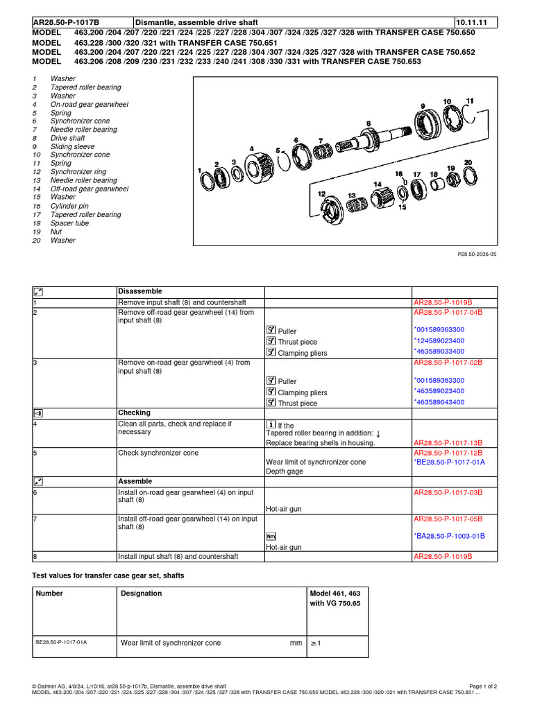 Dismantle, Assemble Drive Shaft1 | PDF | Gear | Vehicle Technology