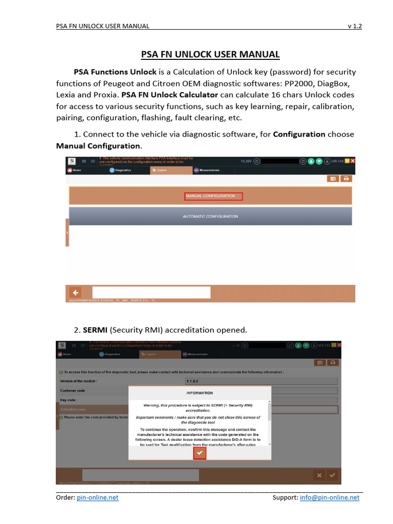 PSA FN Unlock User Manual v1.2 | PDF