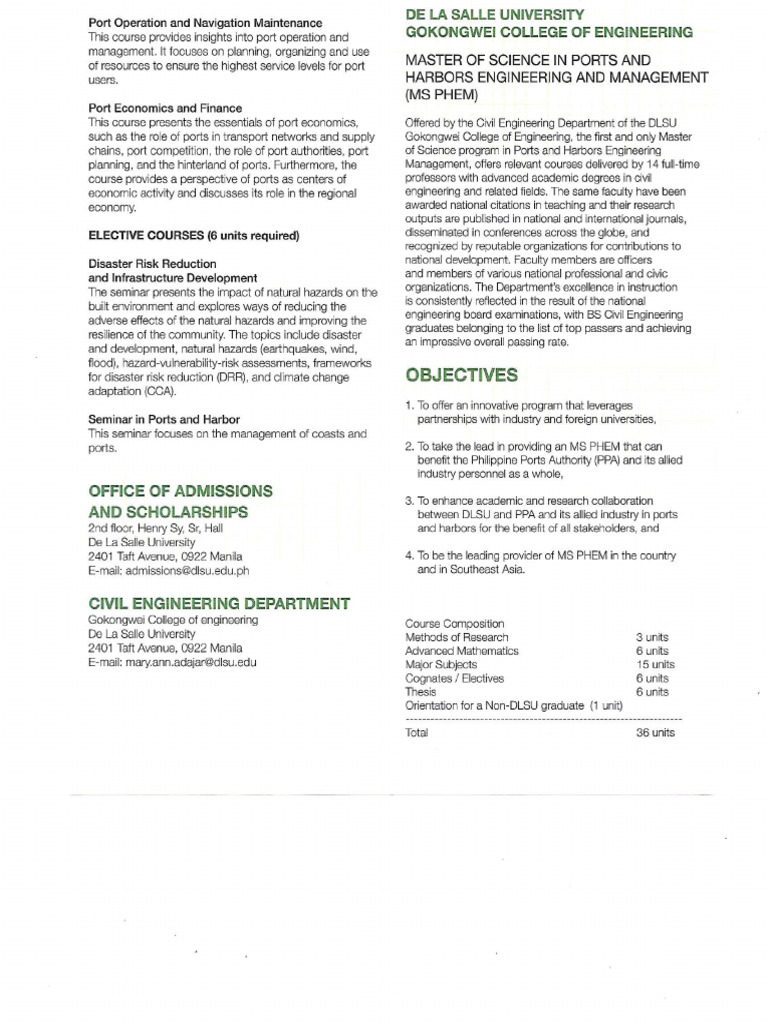 Dlsu Msphem Courses (Page 1) | PDF
