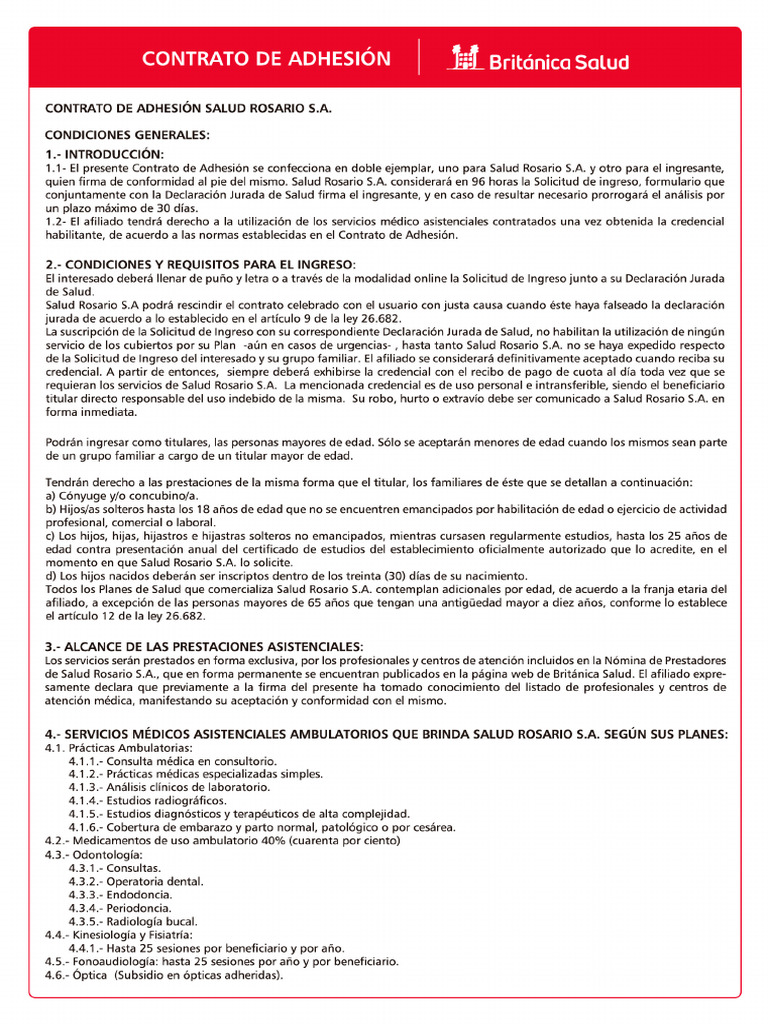 Contrato Adhesion | PDF