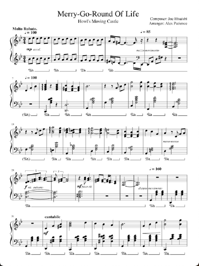 Merry Go Round of Life - Sheet Music | PDF