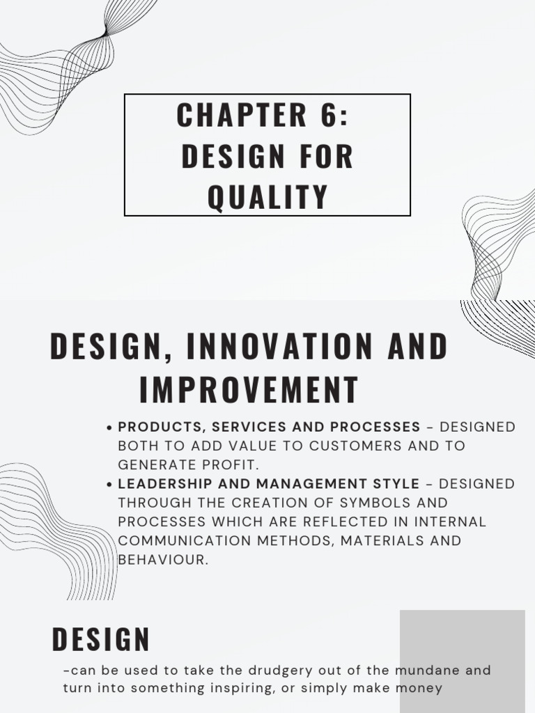 TQM (Chapter 6) | PDF | Specification (Technical Standard) | Product (Business)