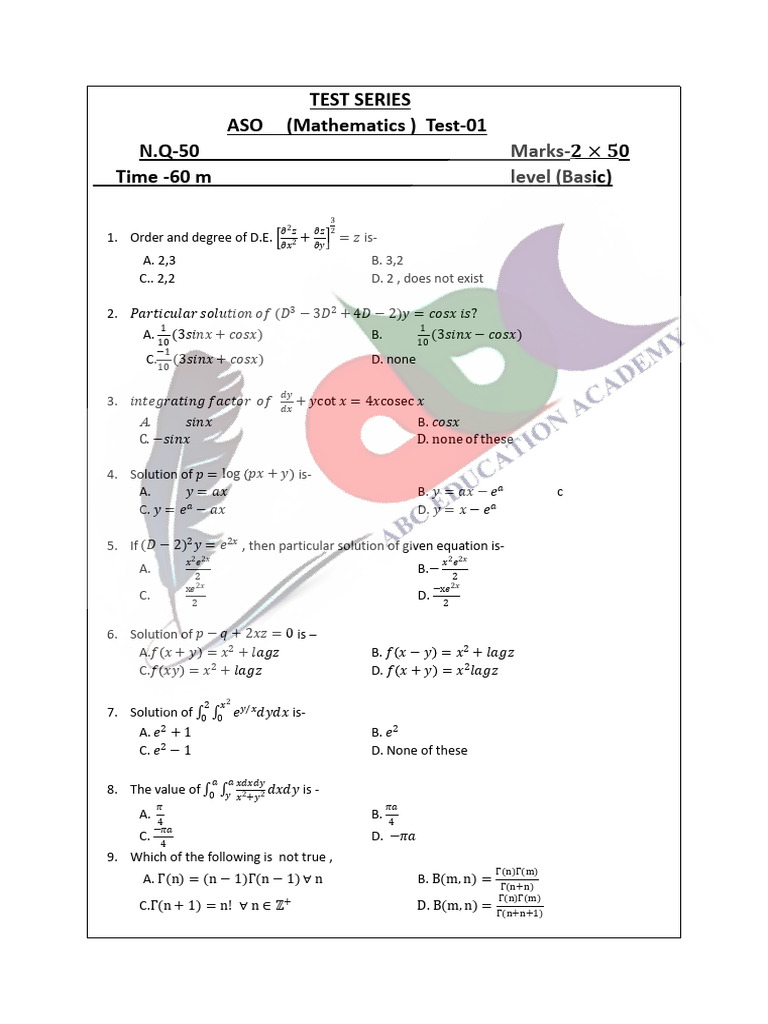 Aso FLT 01 | Download Free PDF | Limit (Mathematics) | Matrix (Mathematics)