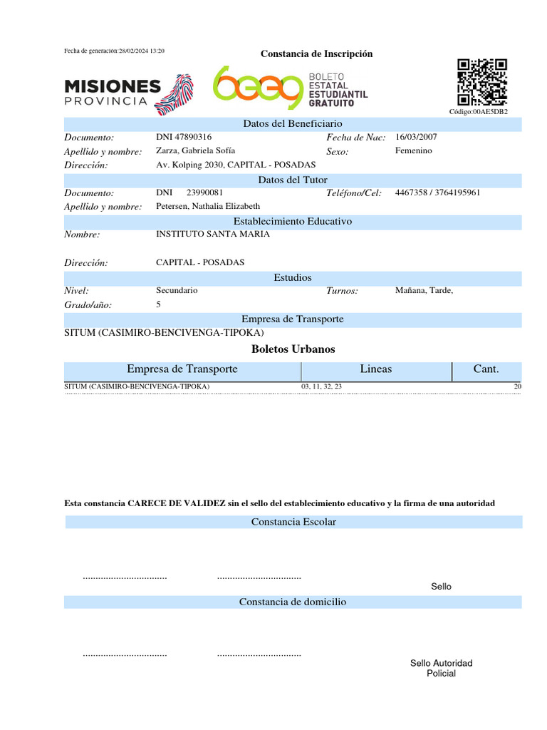 Formulario | PDF | Documento de identidad | Gobierno y personalidad