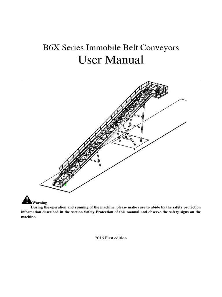 B6X Series Belt Conveyor User Manual | PDF | Belt (Mechanical) | Welding