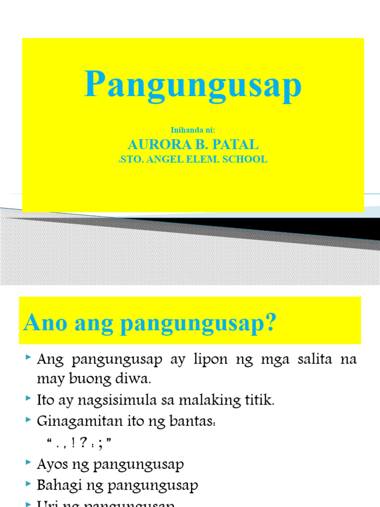 PANGUNGUSAP | PDF