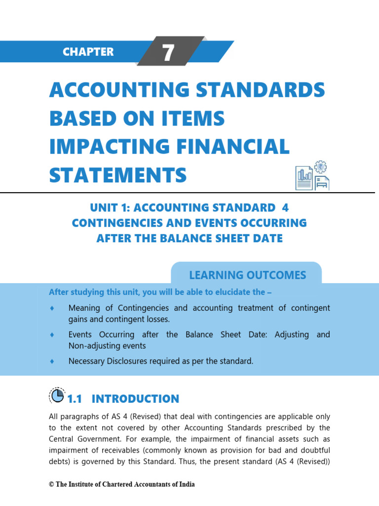 Accounting Standards Based On Items Impacting Financial Statements ...