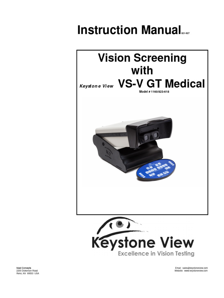 Keystone Vision Screening Manual | PDF | Visual Acuity | Contrast (Vision)