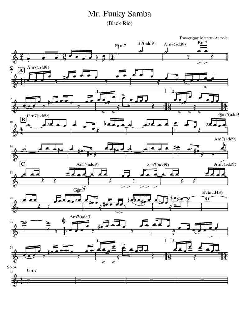 MR Funk Samba Sax Tenor | PDF