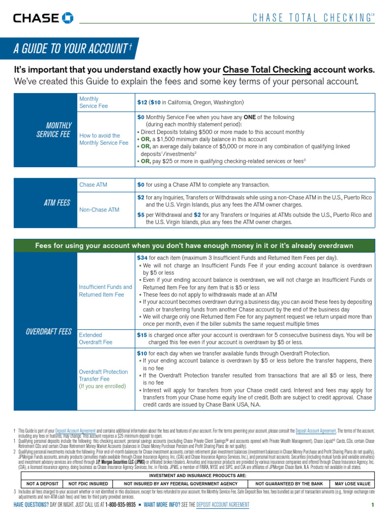Chase Disclosure Agreement | PDF | Overdraft | Transaction Account