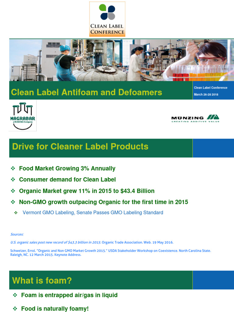 Clean Label Defoamers and Antifoams - DR Ravi Joshi - Munzing North ...