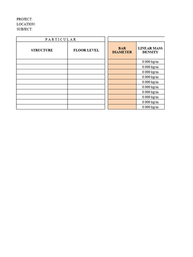 REBAR-ESTIMATE-TEMPLATE | PDF