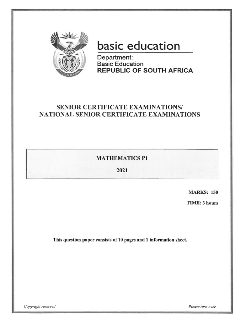 Mathematics P1 May-June 2021 Eng | PDF