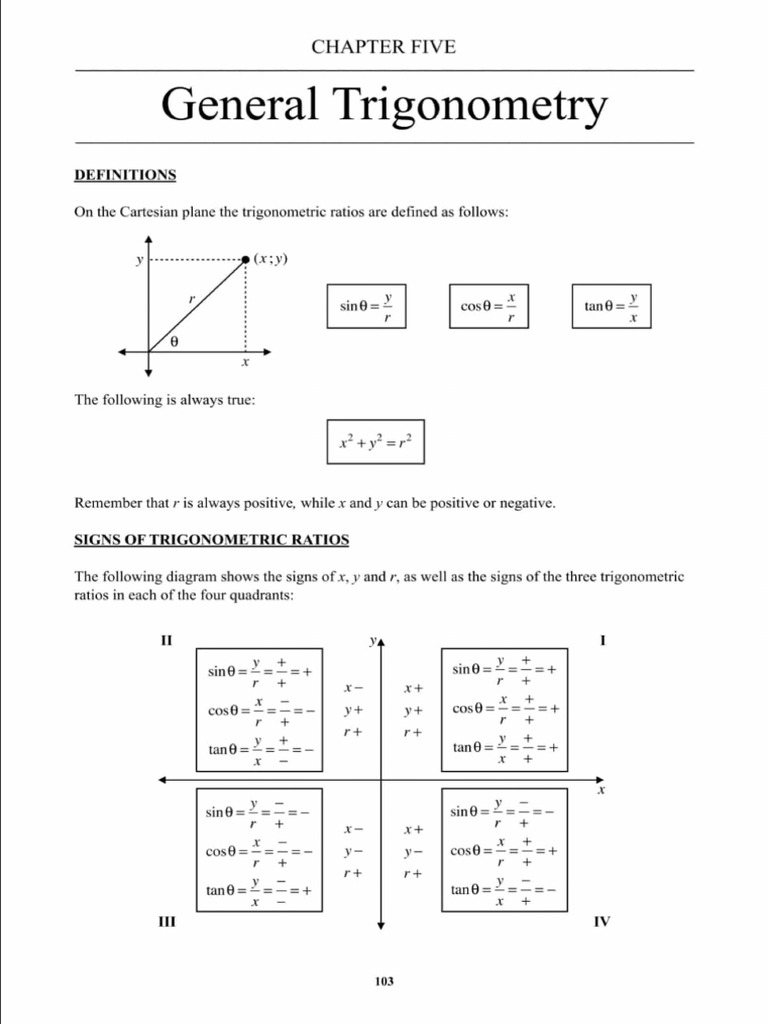 Trigonometry Grade 11 | PDF