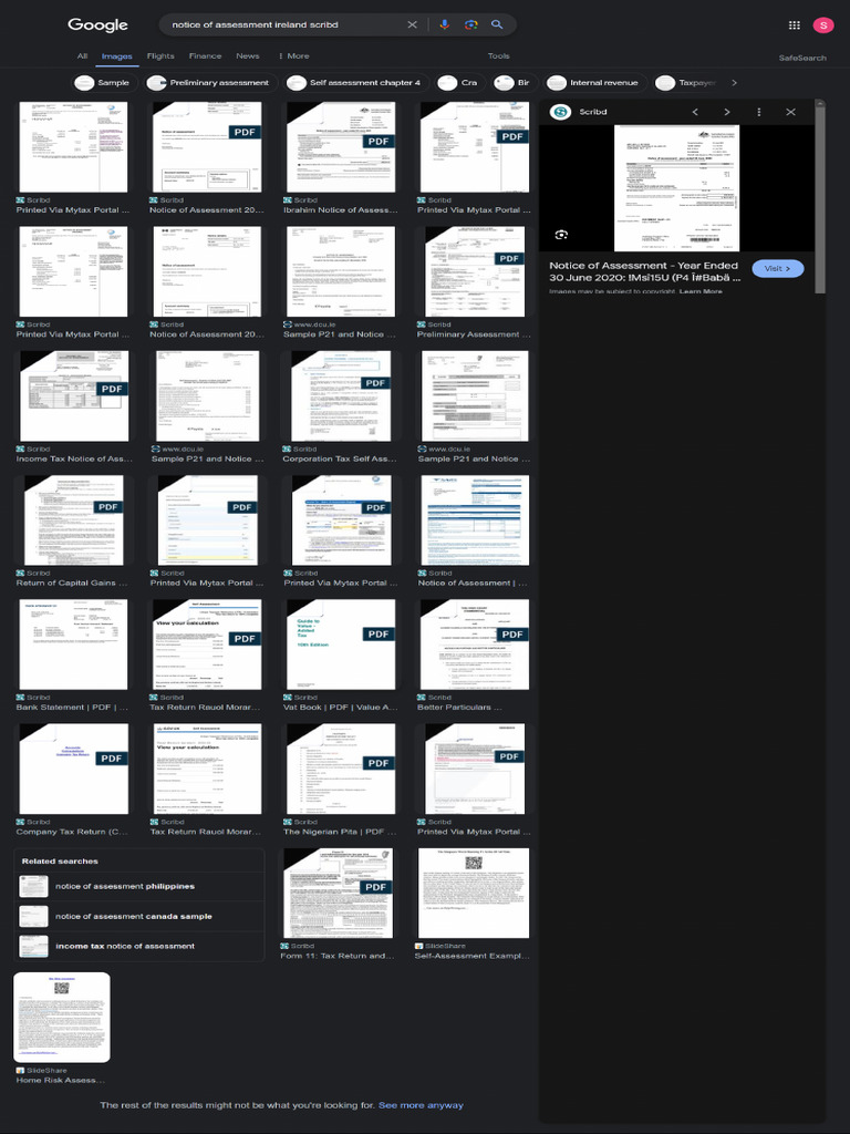 Notice of Assessment Ireland Scribd Google Search | PDF