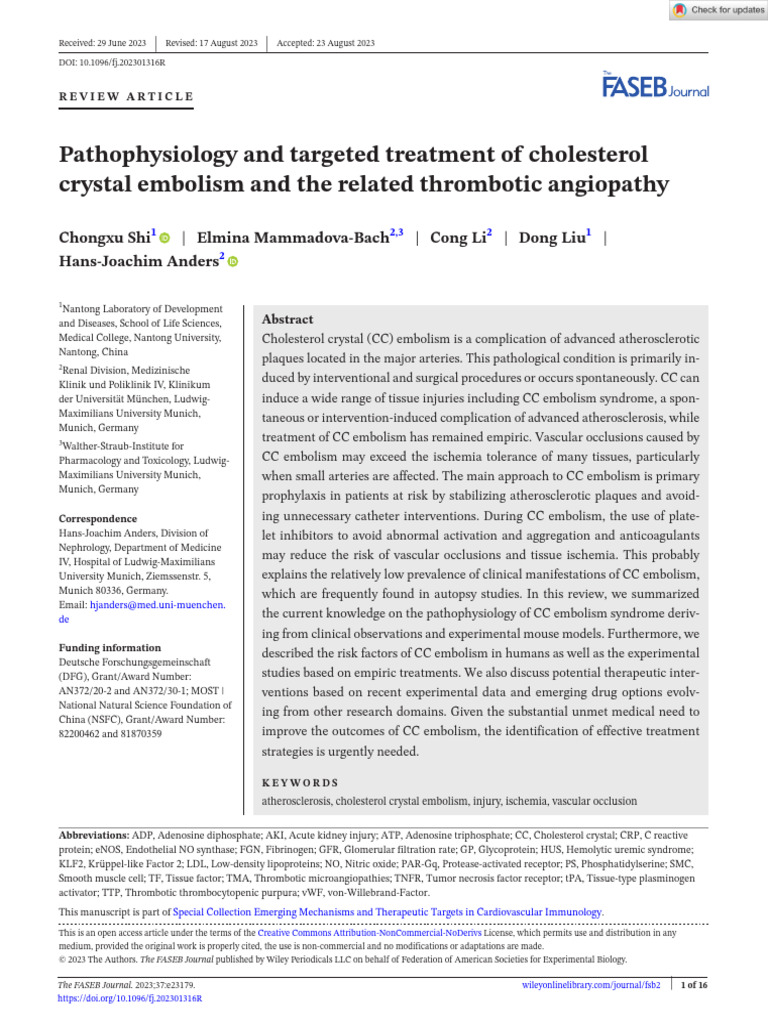 The FASEB Journal - 2023 - Pathophysiology and targeted treatment of ...