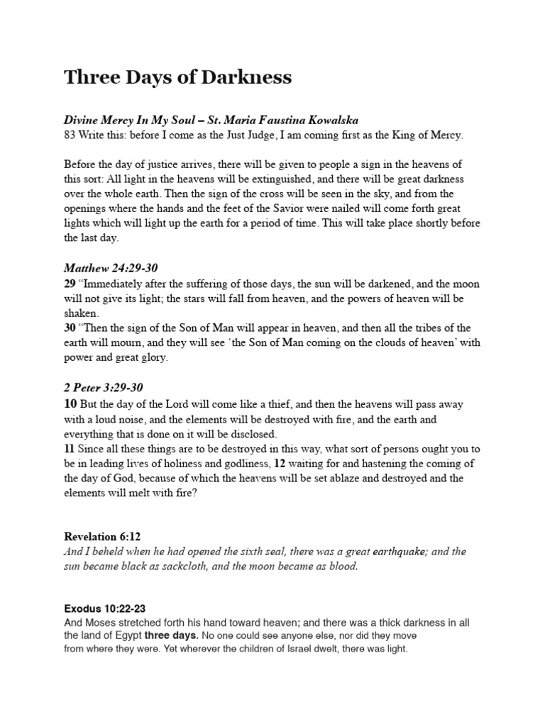 3 days of darkness | PDF