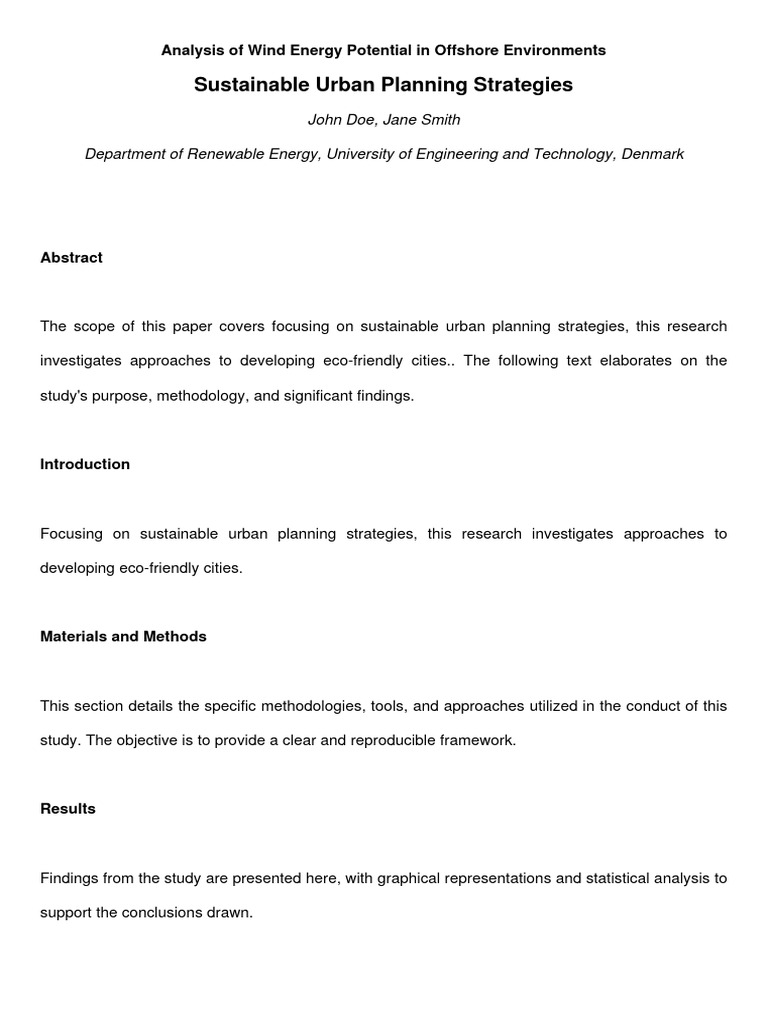 Sustainable Urban Planning Strategies Paper 3 | PDF