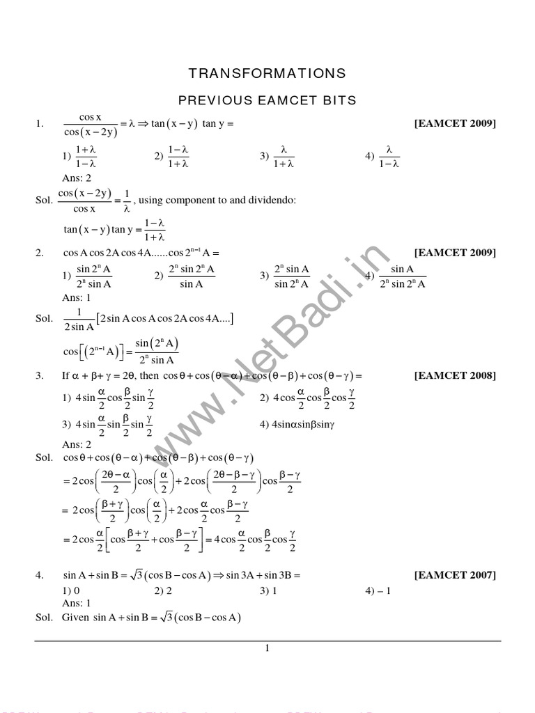 Transformations | PDF | Mathematical Physics