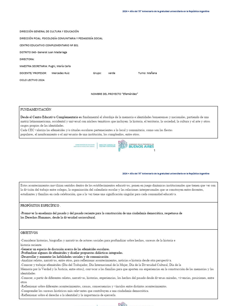 cec 2024 efemerides | PDF | Enseñando | Escuelas