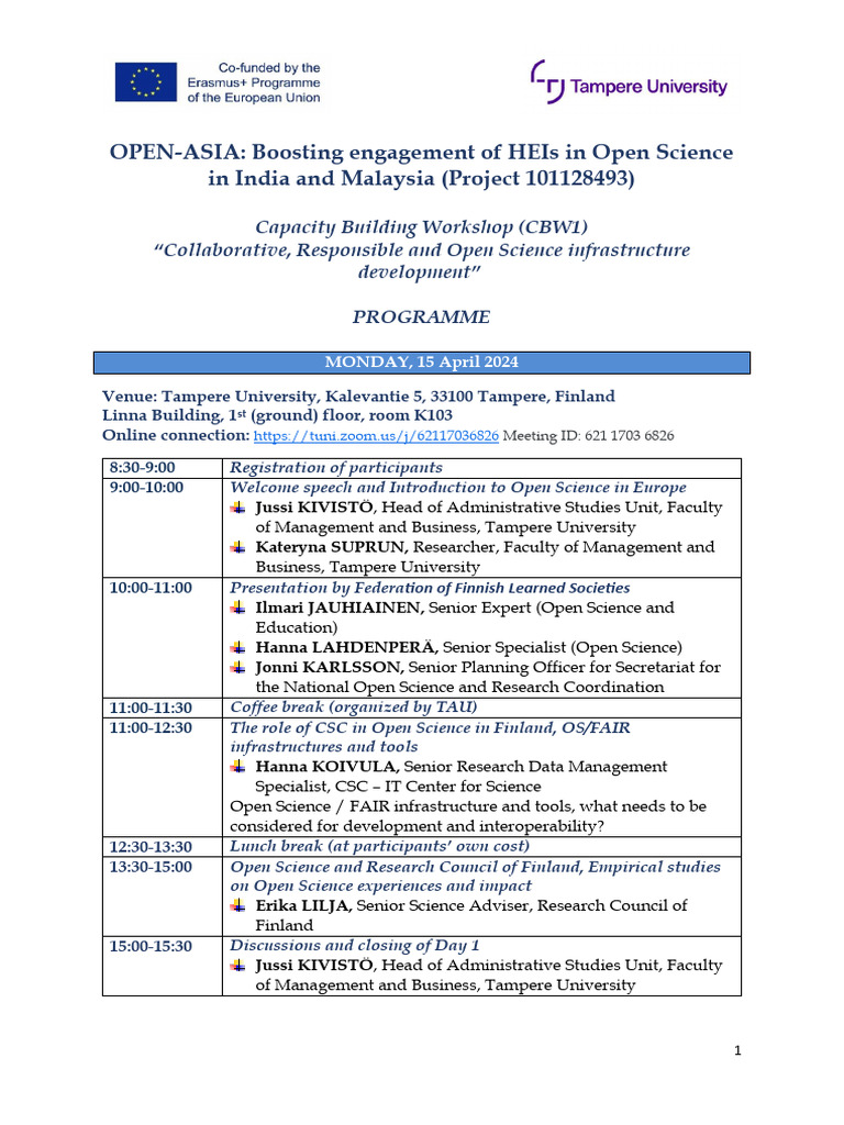 Open Science Workshop for HEIs | PDF