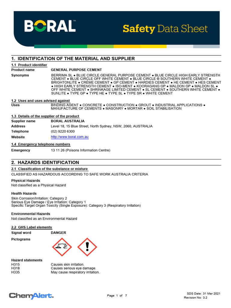 General Purpose Cement - 0 | PDF | Safety | Occupational Safety And Health