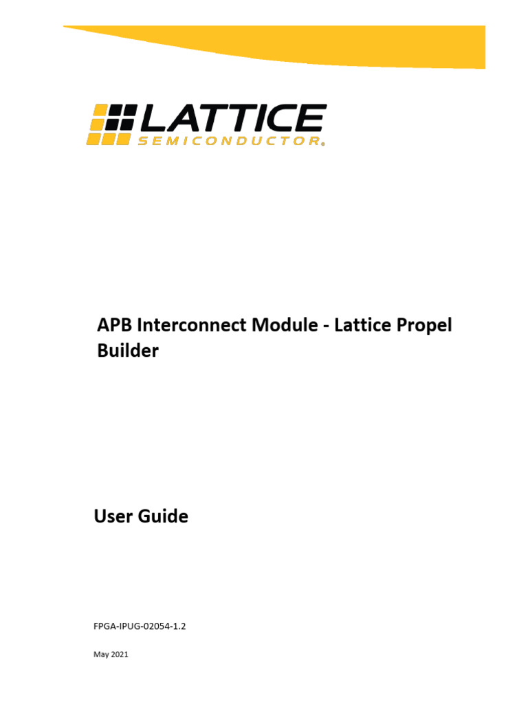 Fpga Ipug 02054 1 2 Apb Interconnect Module Propel Builder Pdf