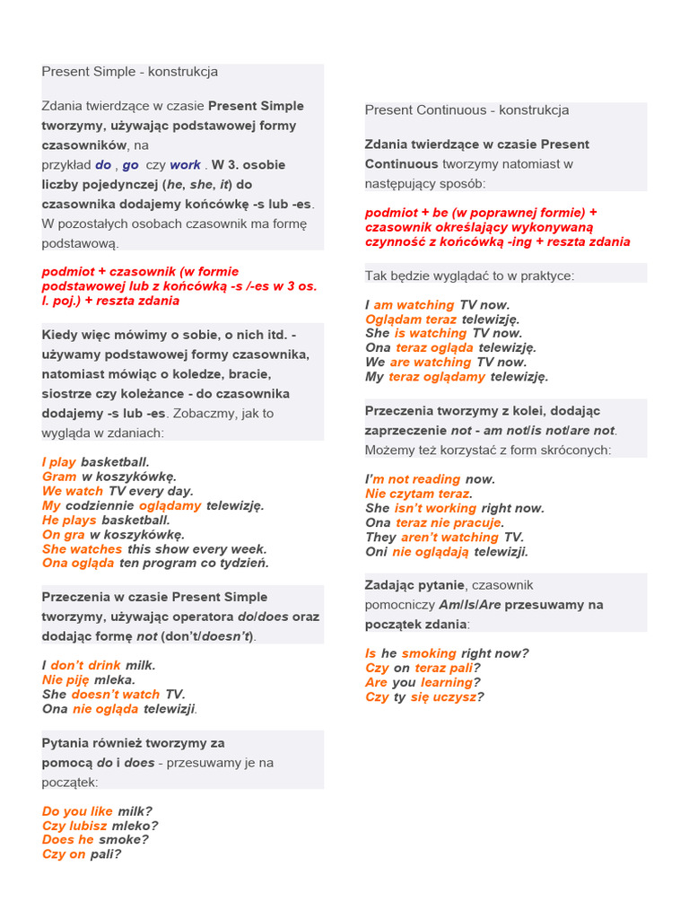 Present Simple | PDF