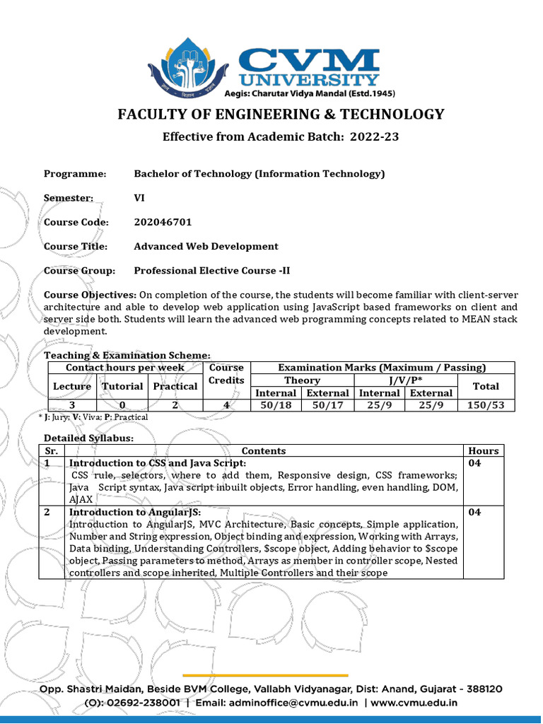 Advanced Web Development | PDF | Angular Js | World Wide Web