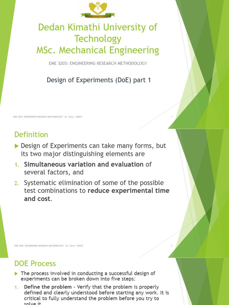 Lecture 4 - Design of Experiments1 | PDF | Experiment | Analysis Of Variance