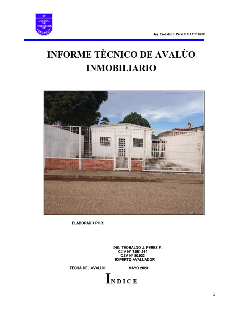 INFORME AVALUO AURIANA PEREZ | PDF | Mercado (economía) | edificio